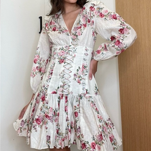 Zimmermann | Dresses | Zimmerman Honour Corset Mini Dress Zim Sz No Low ...